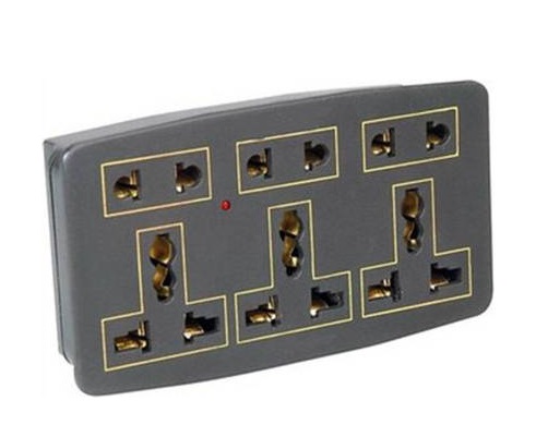 6 Way ( 3+3 ) Sockets Universal Multi-Plug Switch Board - 24SevenIndia.com