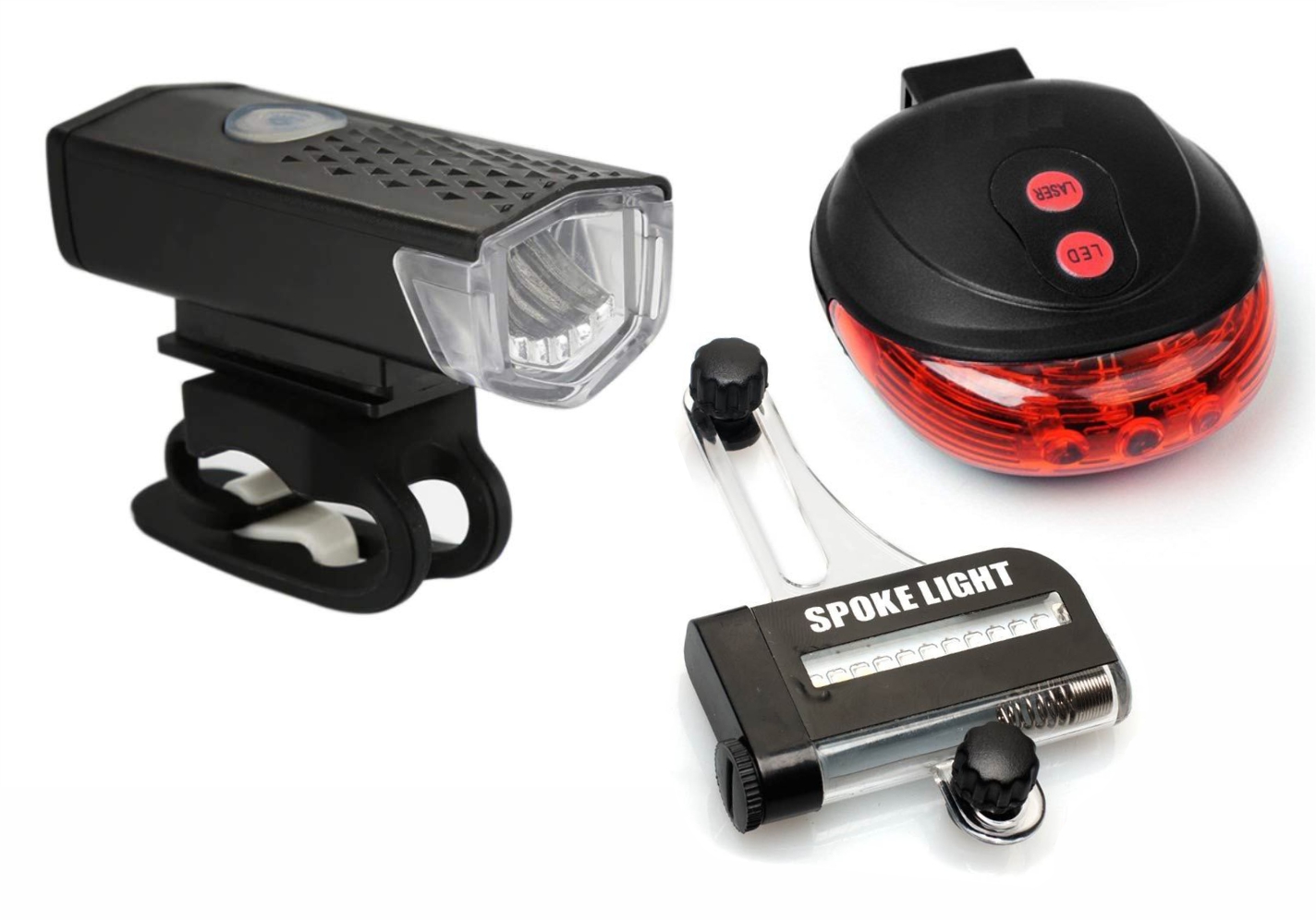Bicycle LED Light, Spoke Light 30 Patterns Light, Laser Tail Light ...
