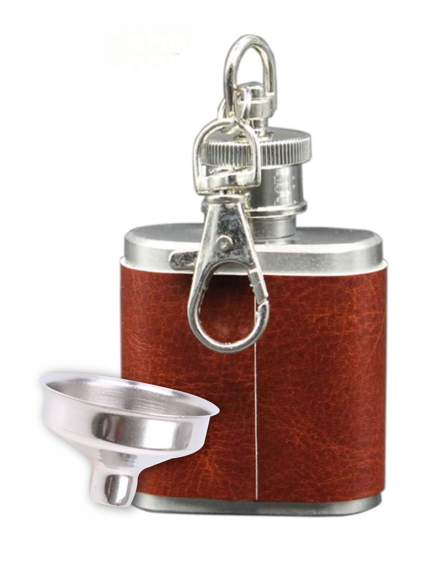 Mini Hip Flask Stainless Steel Pocket Keychain Drinks Wine Whiskey 30 ...