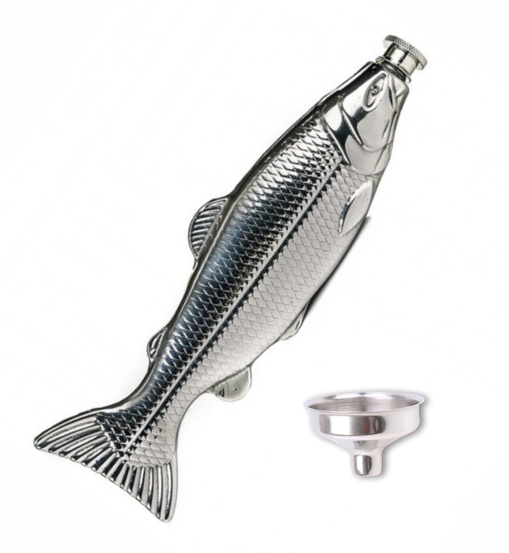 Stainless Steel Fish Shape Silver Hip Flask Vodka Whiskey Bottle 118ml ...