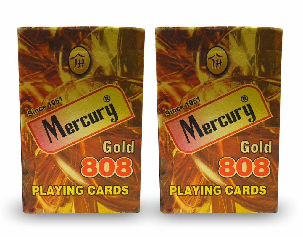 Playing Cards Plastic Coated ( 2 sets) Mercury Gold 808 Casino Bridge ...